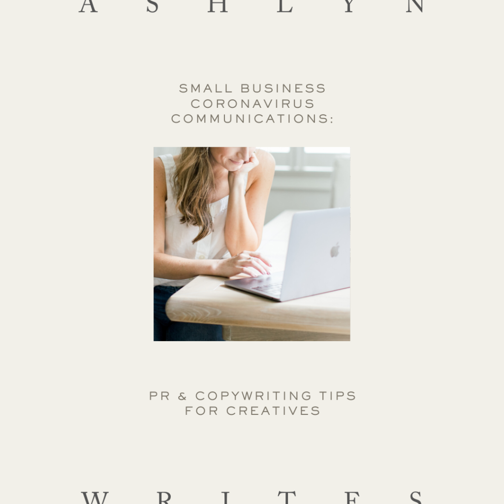Small Business Coronavirus Communications: PR & Copywriting Tips for Creatives | Blog from ...
